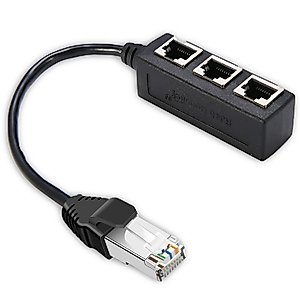 RJ45 Ethernet Splitter Cable, Sartyee RJ45 Y Splitter Adapter 1 to 3 Port Ethernet Switch Adapter Cable for CAT 5/CAT 6 LAN Ethernet Socket Connector Adapter Cat5 Cat6 Cable - ONE at A TIME