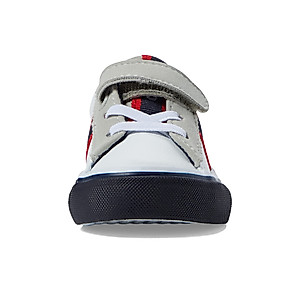 POLO RALPH LAUREN Baby Boys Wescott Ps (Toddler) Sneaker, White Tumbled/Navy/Red/White Pony Player, 4 Toddler US