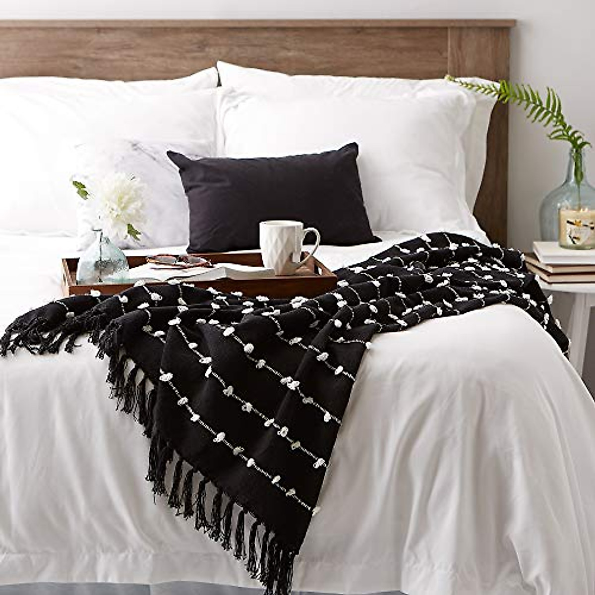 DII Woven Loop Throw Collection, 50x60, Black