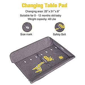FIZZEEY Baby Diaper Changing Table - Foldable Portable Folding Changing Table Station w/Storage Organizer