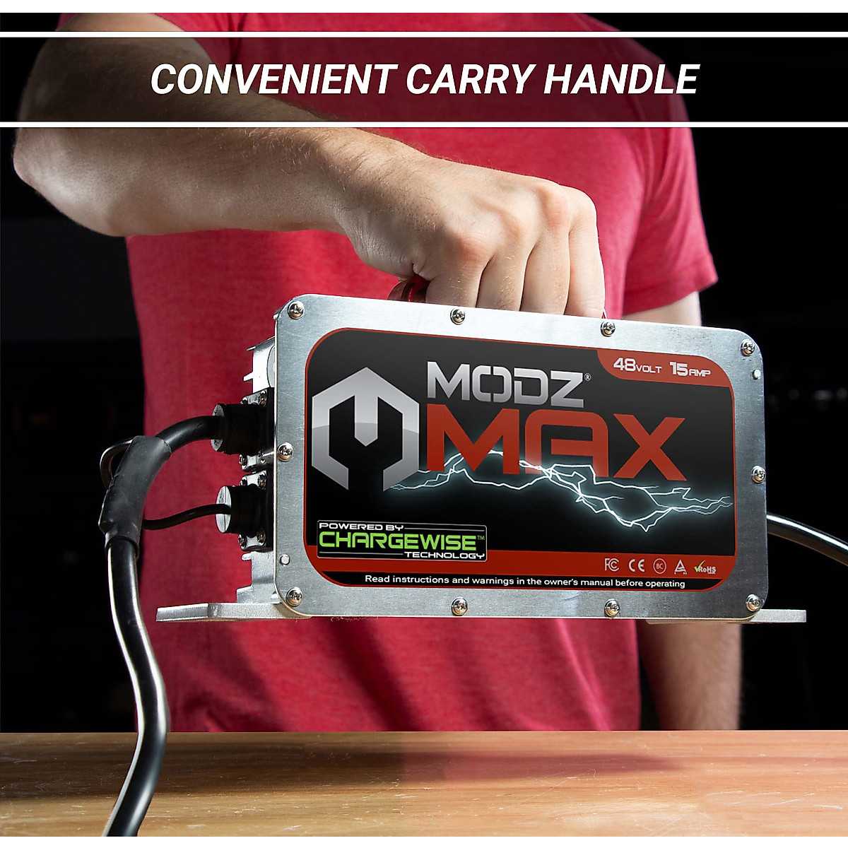 MODZ Max48 15 AMP Golf Cart Charger Compatible with Yamaha G29 Drive & Drive2 48 Volts Models