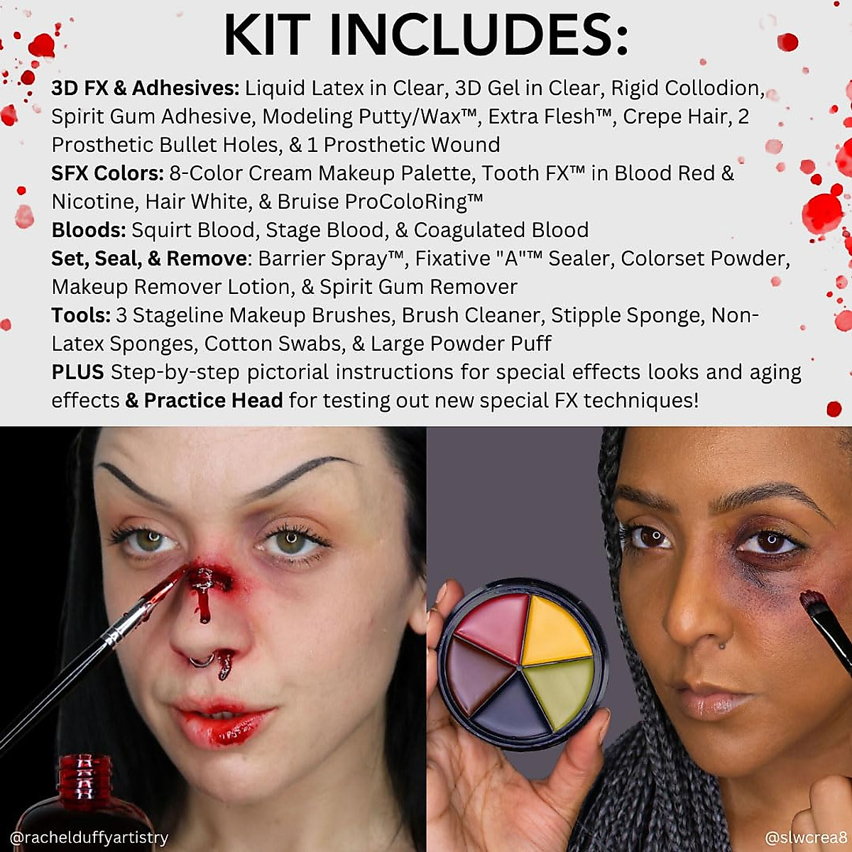 Mehron Makeup Special FX All-Pro Makeup Kit with Practice Head | Complete Professional Stage Kit Includes Practice Head | Special Effects for Theatre, Halloween, & Cosplay
