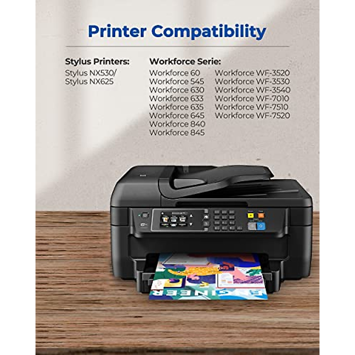 MCYCOLOR 127XL Ink Cartridge Remanufactured for 127 XL T127xl Ink to use with Workforce 545 845 645 WF-3540 WF-3520 WF-7010 WF-7510 WF-7520 NX530 NX625 Printer( 2 Black, Cyan, Magenta, Yellow)