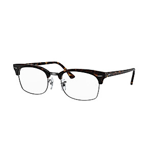 Ray-Ban RX3916V Clubmaster Square Prescription Eyeglass Frames, Havana/Demo Lens, 52 mm