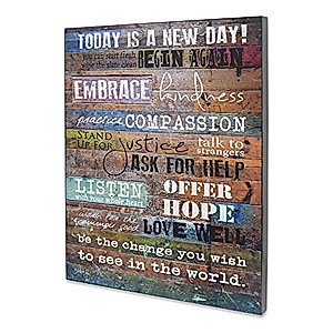 Creative Products Today is a New Day Wood Wall Art Print by Marla Rae 16 x 12