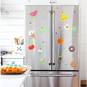 Paper Riot Co. Peel-and-Stick Assorted Kawaii Cute Cartoon Food Vinyl Wall Decal Set, 147 ct.