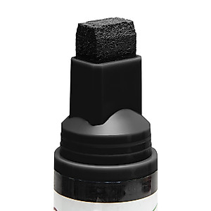 Glass Pen Liquid Paint Marker: Glass Writing Pens and Painting Markers with Washable, Erasable Ink - Windows, Mirrors, Signs, Crafts - 2 Pack, Yellow 15mm Wide and Black 15mm Wide Tip Pens