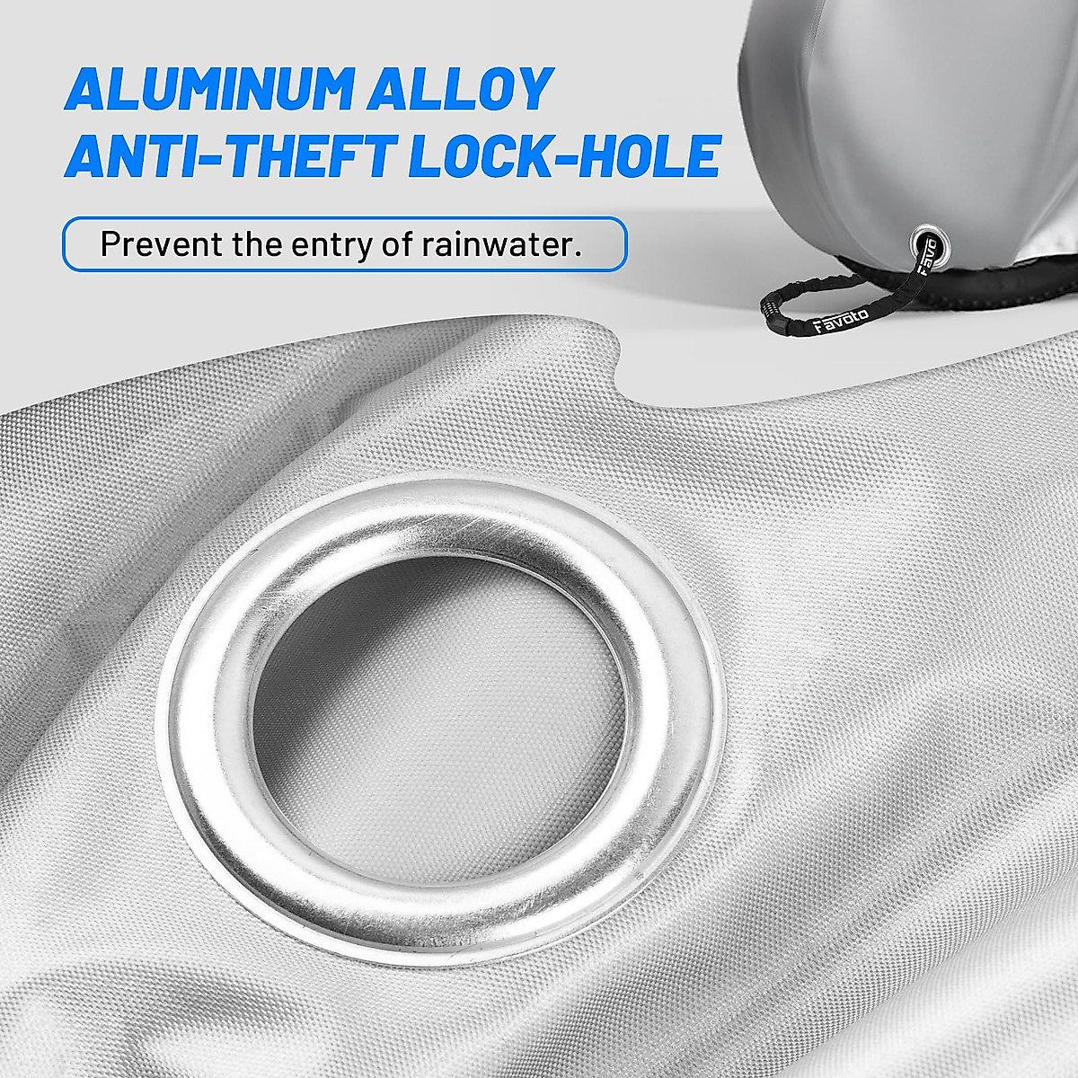 Favoto Bicycle Cover Waterproof Outdoor - Bike Rain Cover Thicken Oxford Windproof UV Snow Proof with Lock Hole Storage Bag for Mountain Road Bike City Bike Beach Cruiser Bike, Solid Silver