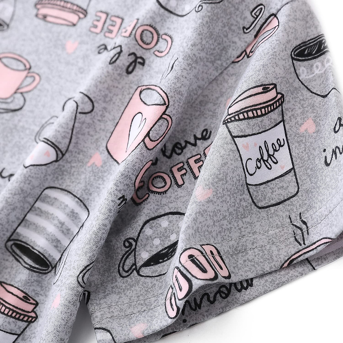 QUCH Womens Pajama Sets Plus Size Sleepwear Tops with Capri Pants Cotton Pajamas Set for Women Soft Comfy Cute Pj Sets Gray Cup 3XL