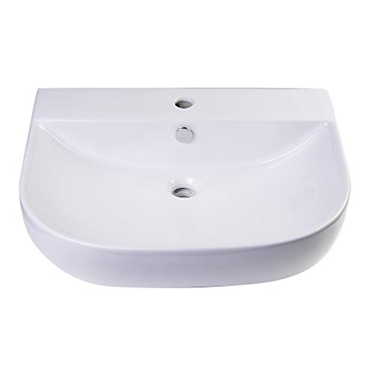 ALFI brand AB111 D-Bowl Porcelain Wall Mounted Bath Sink, 24", White