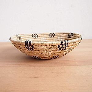 Small African Basket- Rugombo/Rwanda Basket/Woven Bowl/Sisal & Sweetgrass Basket/Tan, Black, White