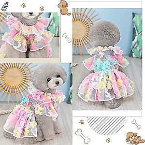 Pet Clothes for Medium Dogs Easter Pet Skirts Dog Clothes Cat Clothing Princess Spring Summer Breathable Wedding Dress Cool Colorful Lace Skirt Pet Clothes