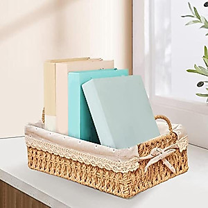 Woven Storage Baskets, Hand-woven Kitchen Organizer, Cosmetic Box for Breakfast, Vegetables, Toiletry