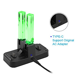 Whiteoak Pro Controller 6 in 1 Charger for Nintendo Switch Joy-Con Charging Dock Station Stand with LED Charging Indicator, [Upgrade Version] with Free Type C Cable