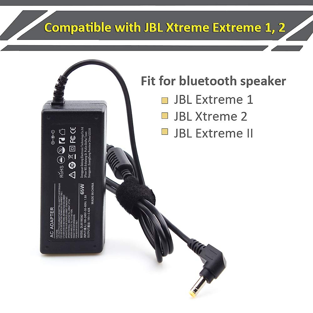 19V 3.42A 65W Charger Fit for JBL Xtreme Extreme 1 2 Bluetooth Wireless Speaker Supply AC Adapter