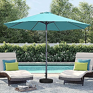 HYD-Parts 11 FT Large Patio Umbrella Waterproof and Sun Shade 360-Degree Outdoor Umbrella with Tilt and Crank (Blue)