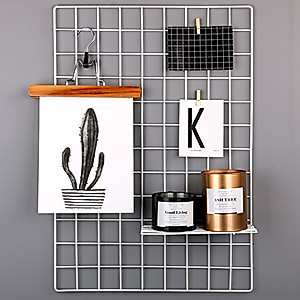 Kaforise Wire Wall Grid Panel, Multifunction Painted Photo Hanging Display and Wall Storage Organizer, Pack of 2, Size 25.6" x 17.7" White