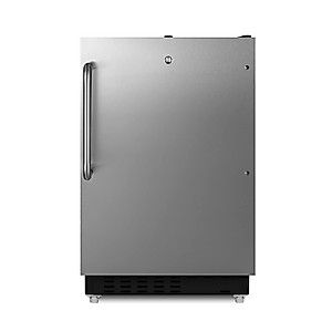 Summit Appliance ALRF49BCSS 20" Wide Built-in Refrigerator-Freezer, ADA Compliant, Adjustable Shelves, 2.68 cu.ft Capacity, Manual Defrost, Adjustable Thermostat, Stainless Steel Door