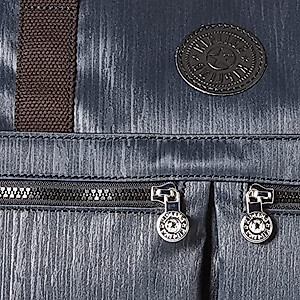 Kipling Womens Women's Natalie Bag, Adjustable, Removable Crossbody Strap, Dual Carry Handles, Nylon Handbag Tote Bag, Sparkling Slate, 16.75 L x 12 H 5 D US