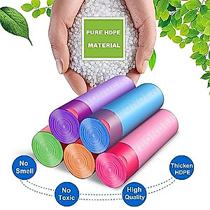 Small Trash Bags 4-6 Gallon,Extra Thick & Strong 4 Gallon Trash Bags Drawstring 5 Gallon Trash Bags Small Garbage Bags Unscented Waste Basket Liners Bags for Kitchen,Bathroom,Office(80 Counts)