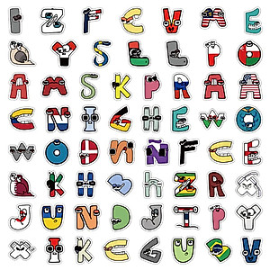 Aotoes 112 Pcs Fun Stuffed Alphabet Lore Stickers,Cute Alphabet Lore Stickers for Kids,Vinyl Letters Stickers Suitable for Children's Enlightenment Education,Waterproof Preschool Stickers for Water Bottle Laptop Book Scrapbook,Suitable for Birthday Party