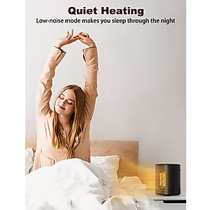 Space Heater, 500W Small Space Heater for Indoor Use, Ceramic Personal Heater with Overheating & Tip-Over Protection, Mini Quiet Desk Heater for Home Office Bedroom