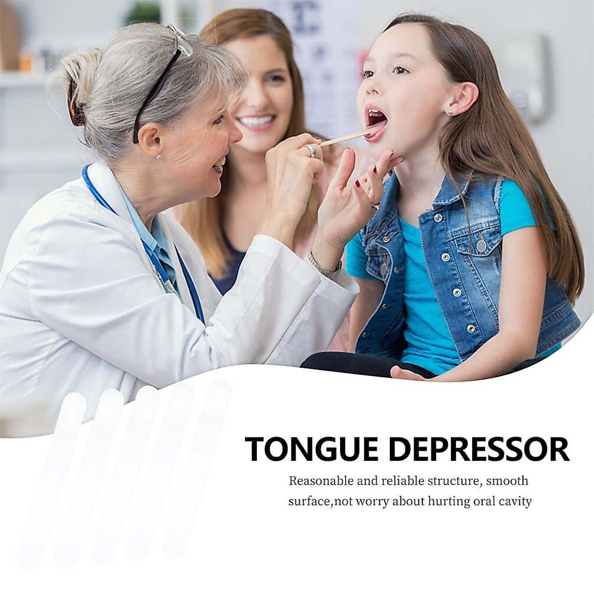 25pcs Spatula Professional Dental Depressors Plastic Stick Plastic Dental Practical