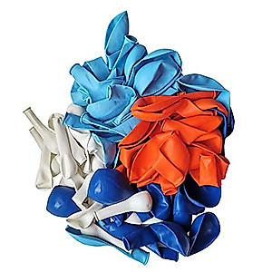 80pcs Blippi Balloon Arch Garland Kit Birthday Party Supplies Decorations Blue Orange White Balloon Theme Backdrop for Kids Party