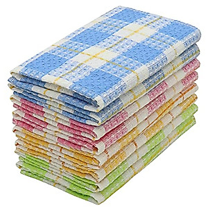 Mia'sDream Cotton Rags Terry Dish Cloths Dish Rags for Cleaning, Absorbent Cleaning Rags Lint Free Cleaning Cloths Pack of 8, 13inch x 13inch Multi Colors
