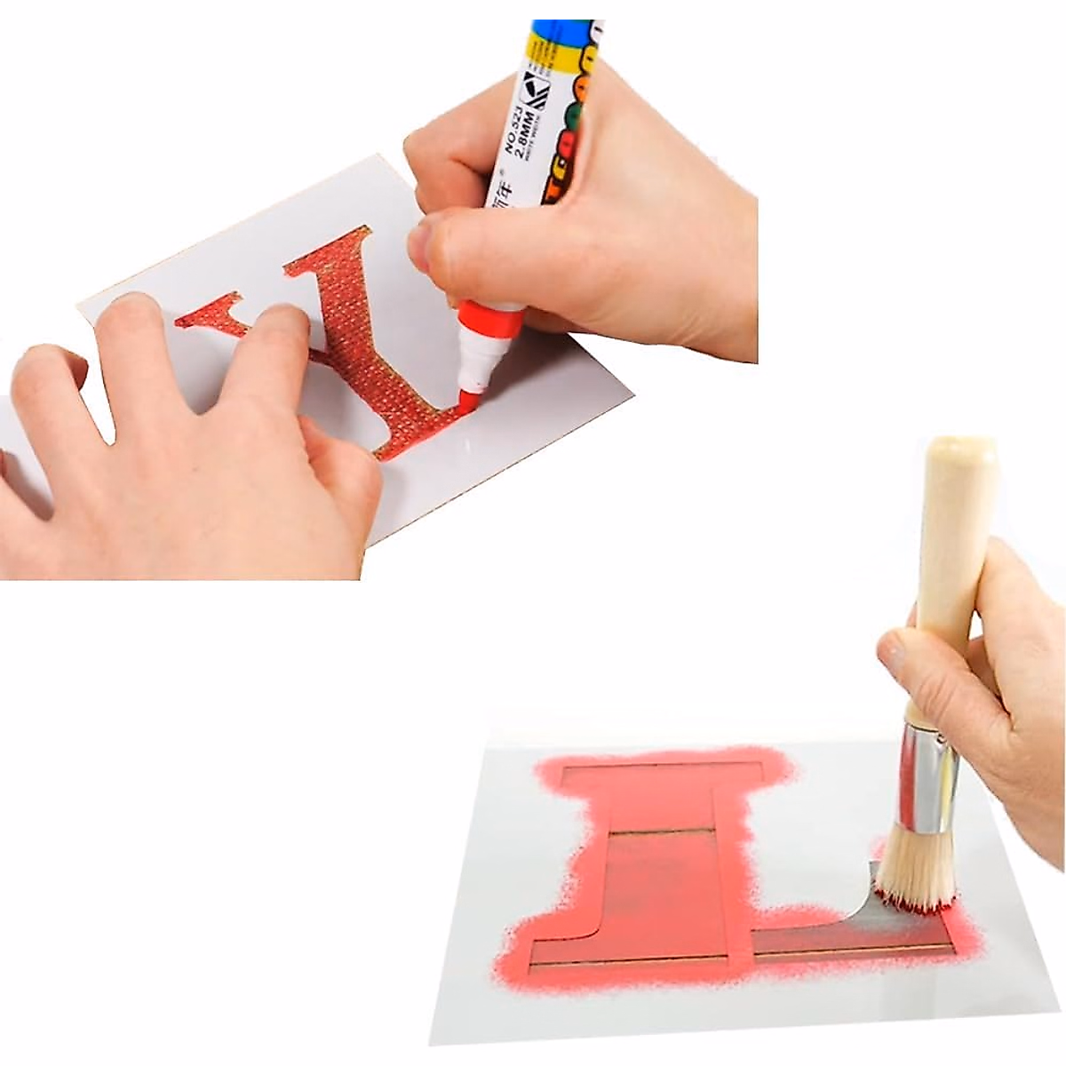 YUNSHANGMO 15PCS Burlap Baner PreStringed, DIY Custom Banner Kit, Customizable Personalized Banner, With Letters A to Z Stencil, Birthday Wedding Party Decor