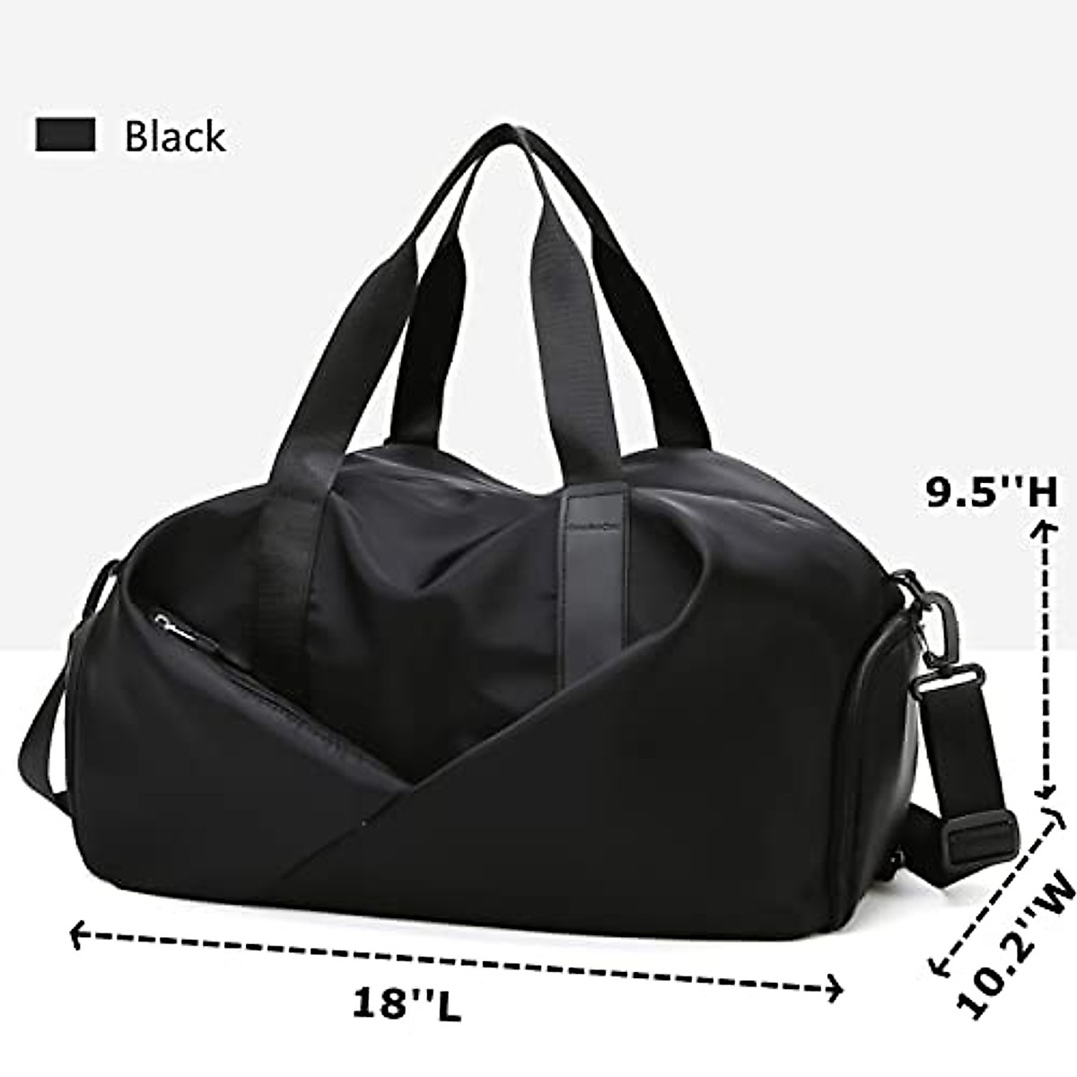 Lyellfe Sports Gym Bag, Waterproof Travel Duffel Bag, Weekender Tote Bag with Shoe Compartment, Large Capacity Overnight Bag for Men Women, Labor and Delivery
