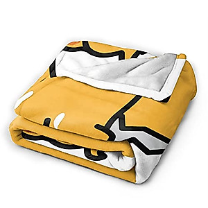 Gudetama The Lazy Egg Soft Throw Blankets for Couch Cozy Lightweight Decorative Blankets for Bed Living Room Travel