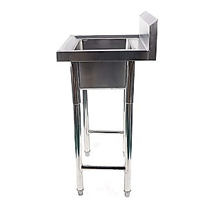 MANULOOT Stainless Steel Utility Sink, Single Bowl Kitchen Sink Commercial Sink, Free-standing Restaurant Sink, 19.69x19.69x31.5inch Outdoor Sink with Accessories, Industrial Sink with legs | US Stock