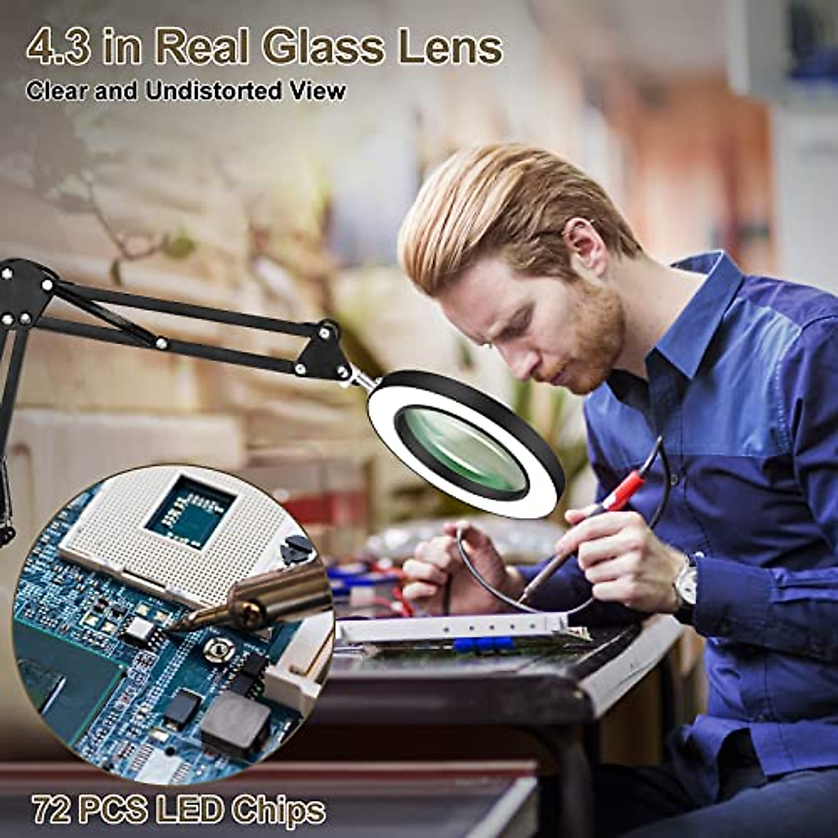 LED Magnifying Desk Lamp w/ Clamp | Reading & Crafts