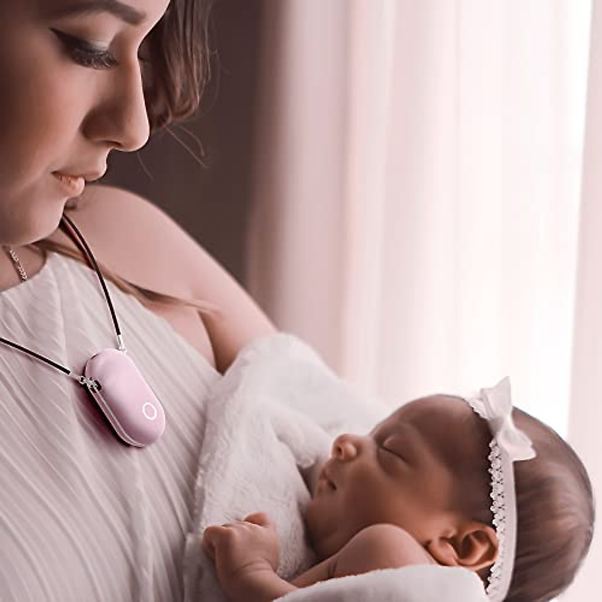 Small Portable Air Purifier,Travel-Size Air Purifiers,Personal Ionizer Air Purifier Necklace ,100% No Static ,so you can enjoy the refresh air. (pink), 2.32 x 1.25 x 0.55, JO-2002