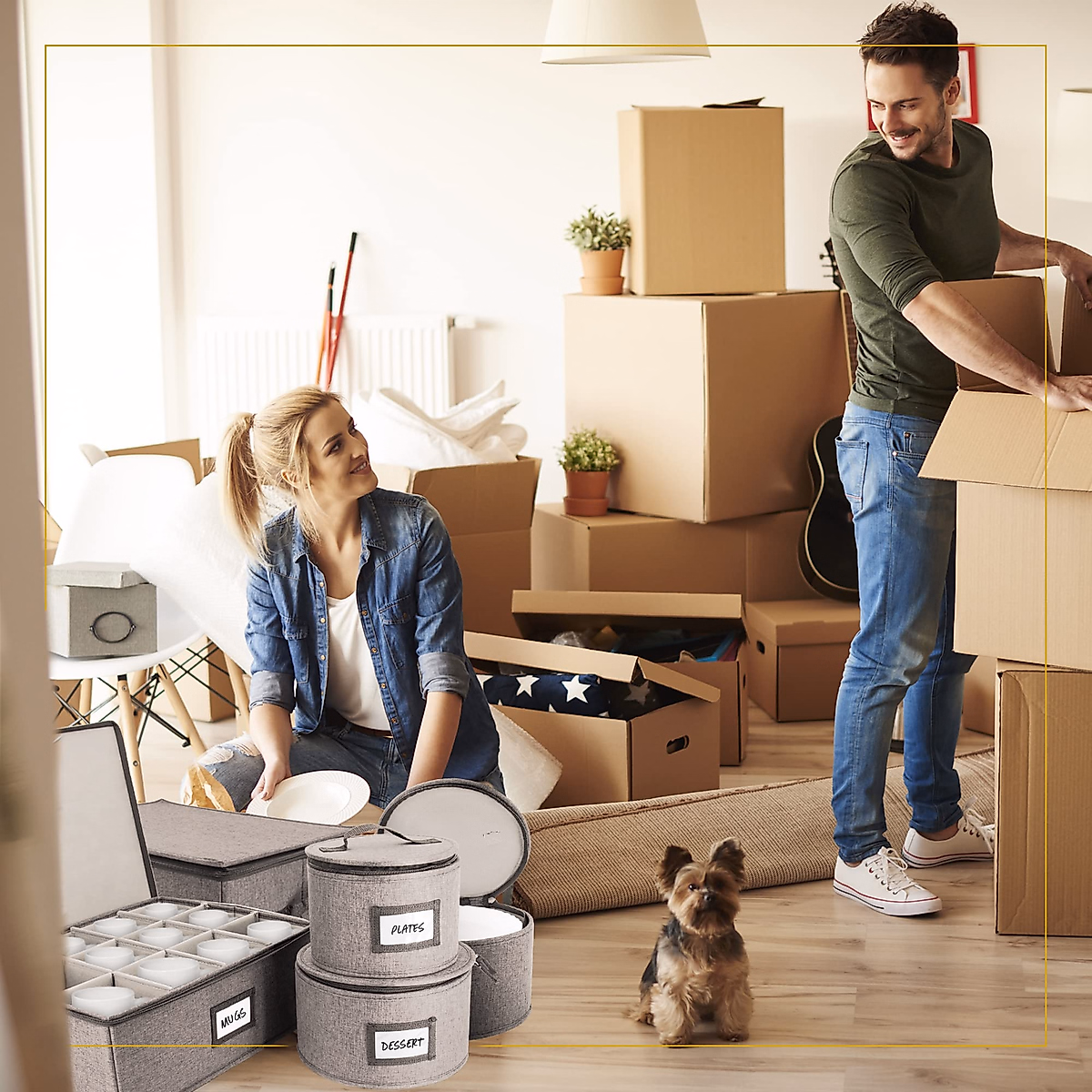 Homelux Theory Silverware Storage box | 15"x10.3"x3" ULTRA THICK HARDSHELL ALL SURFACES & COVER | Flatware Storage Containers | Adjustable 5 compartments | Cutlery Organizer with handles