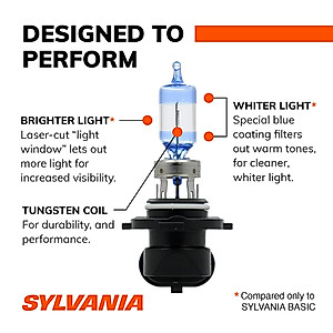 SYLVANIA 9005 SilverStar Ultra High Performance Halogen Headlight Bulb, (Contains 2 Bulbs)