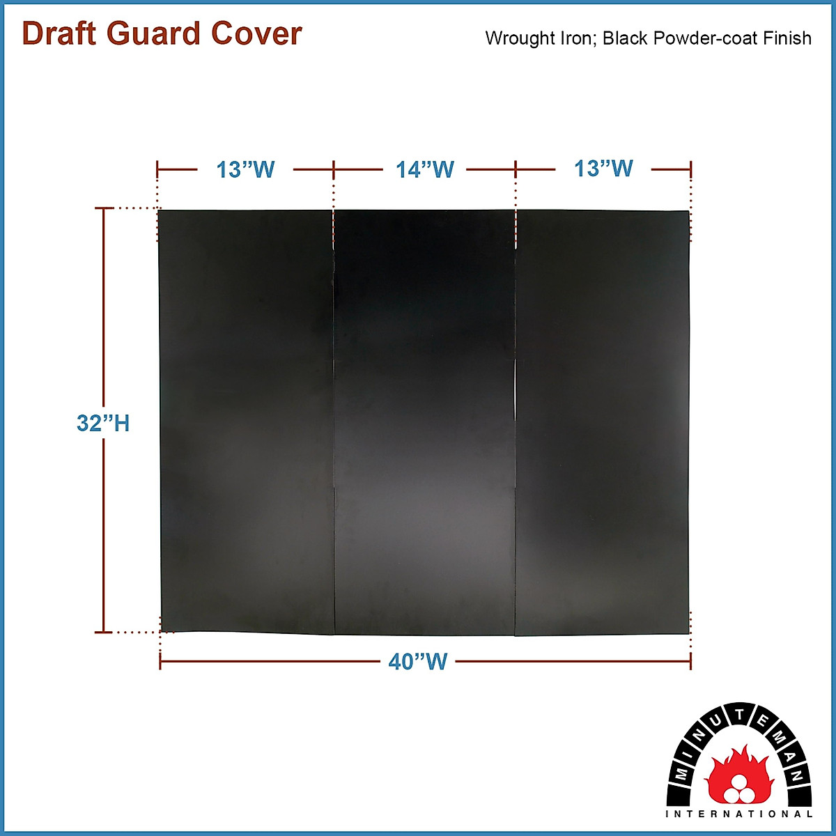 Minuteman International Draft Guard Cover, 40-in x 32-in, Black