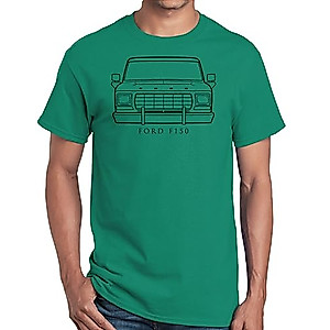 1978 1979 Ford F150 Pickup Truck Front End Design Classic Print Tshirt XXXXX-Large KellyGreen