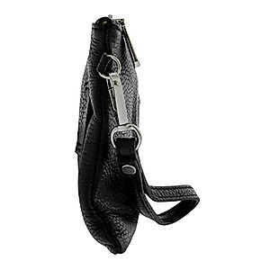 Pierre Cardin Black Leather Small Slouchy Fashion Pouch Clutch for womens