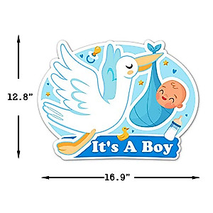 IT’S A BOY Blue Yard Signs with Stakes –Boy Special Delivery - It’s A Boy Stork Baby Shower Yard Sign Lawn Decorations - Party Yardy Sign-Welcome Home Baby Lawn Sign- Gender Reveal Baby Shower