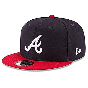 New Era 9Fifty MLB Atlanta Braves Basic Navy/Red Snapback Hat 11591082 One Size