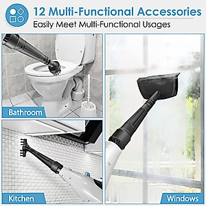 Steam Mop Cleaner 12-in-1 Handheld Steam Cleaner Detachable Floor Steamers for Hardwood Laminate Tile Floor, Multi-functional Steam Mops w/ 11 Accessories&2 Mop Pads for Home Use Carpet Kitchen Window