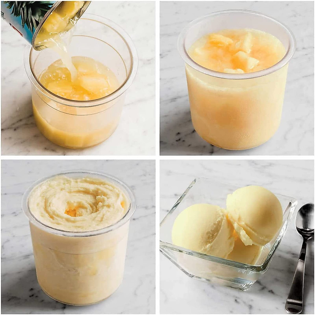 Dweekiy Ice Cream Cans, 4Pcs Plastic Ice Cream Pints Containers Replacement for NC299AMZ NC300s Series Creami Ice Cream Makers