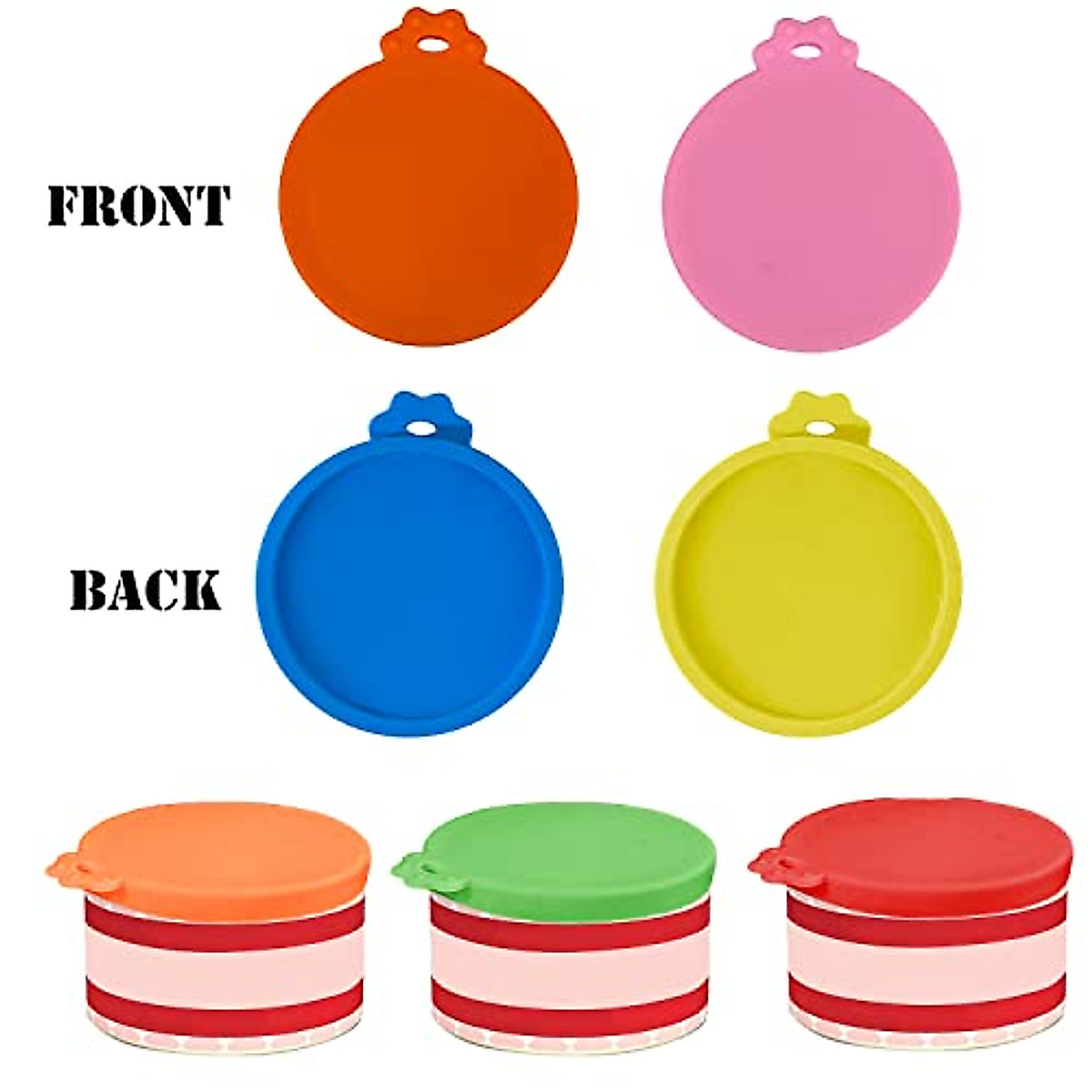 AQSXO 7 Pcs Food Can Lids Pet Can Covers, Silicone Small Pet Food Can Lids Covers for 3 oz 2.5 oz Cat Food Cans.