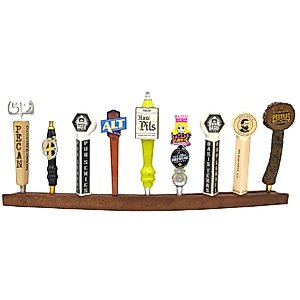 Personalized Engraved Customized Handmade Oak Whiskey Barrel 9 Beer Tap Wall Mountable Display (9 Taps)