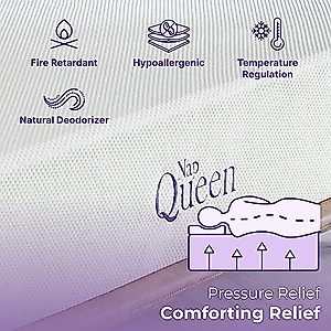 NapQueen 8 Inch Twin-XL Size Mattress, Bamboo Charcoal Memory Foam Mattress, Bed in a Box, White