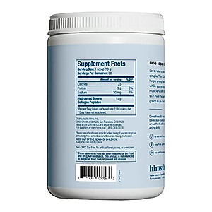 HIMS & HERS unflavored Collagen Protein Powder with 18 Amino acids, Soy-Free and Gluten-Free, no GMOs and Artificial sweeteners, 30 Servings, 10.5oz