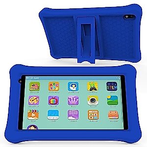 YQSAVIOR Kids Tablet 7 inch, Android 11 Tablet for Kids, 16GB Toddler Tablet with Bluetooth, IPS Screen, Parental Control, Kids Software PreInstalled, Dual Camera Shockproof Case for Education (Blue)