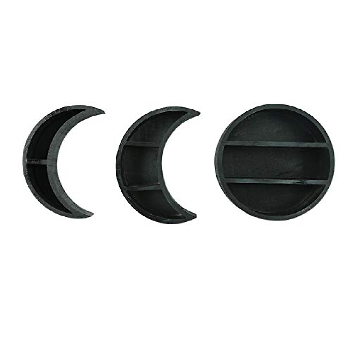 Yudanny Moon Shelf, Wooden Wall Hanging Display Shelf Moon Phase Shelf Wall Decor for Home Office, Black (1833472120967AM103US66)